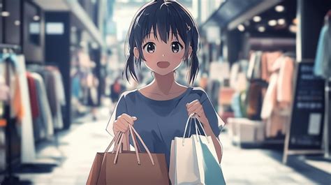 20 000 Anime Girl Holding Shopping Bags Pictures