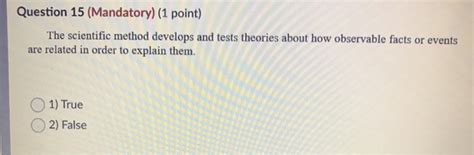 Solved Question 1 Mandatory 1 Point Saved The