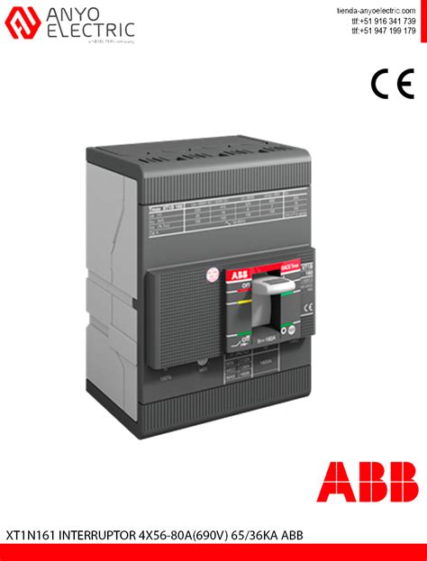 Xt1n161 Interruptor 4x56 80a 690v 65 36ka Abb Anyo Electric