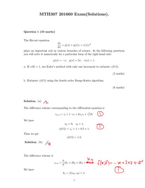 Exam 15 June 2016 Answers Mth307 201660 Examsolutions Question 1