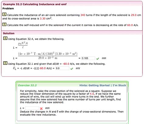 Solved Example 32 2 Calculating Inductance And Emf Problem A