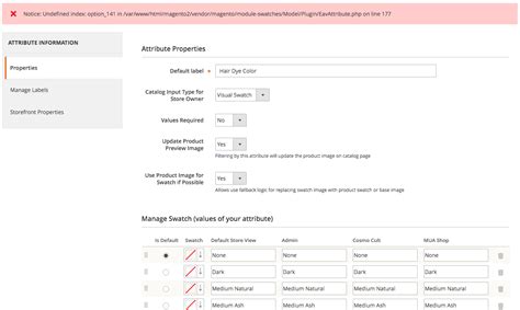 magento2 undefined index notice in eavattribute php when adding a