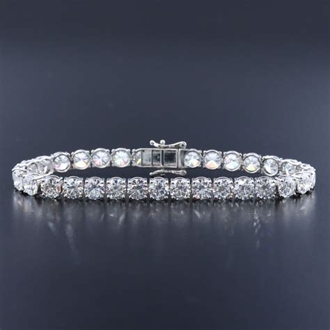 Platinum 2031 Ctw Lab Grown Diamond Line Bracelet Ebth
