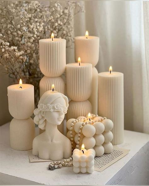 Candles Cream White Bedroom Candles Aesthetic Candle Display Ideas