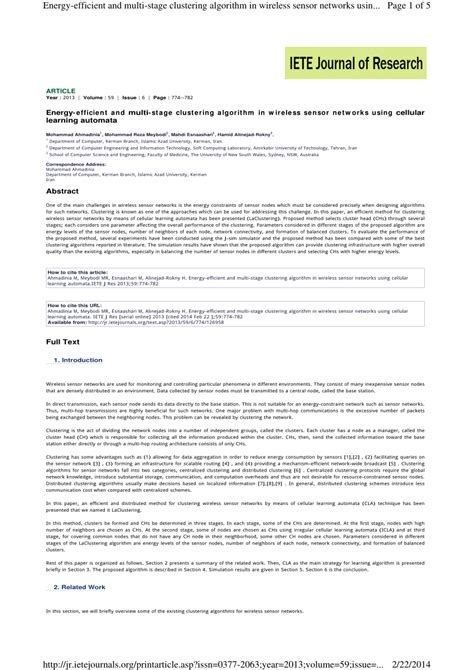 Pdf 209 Emc Cla Energy Efficient And Multi Stage Clustering Algorithm Using Cellular