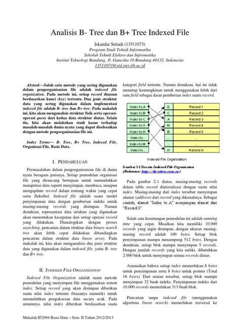 analisis b tree dan b tree indexed file pdf