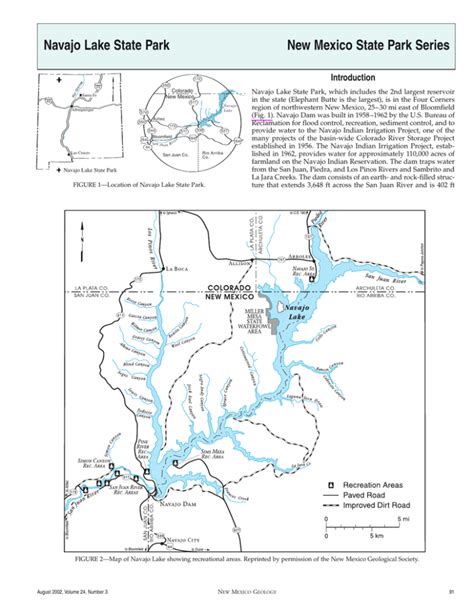 Navajo Lake State Park A Guide To Recreation And Geology