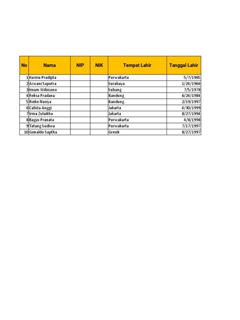 Contoh Form Database Karyawan Pdf