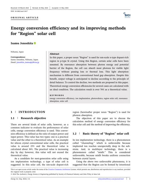 Pdf Energy Conversion Efficiency And Its Improving Methods For