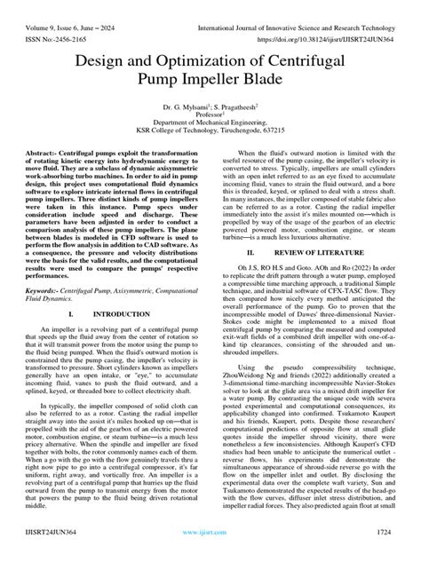 Design And Optimization Of Centrifugal Pump Impeller Blade Pdf Pump Computer Aided Design