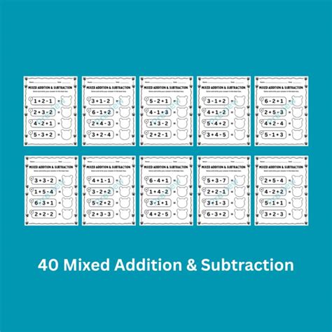 Simple Math Worksheet Mixed Operations K 1 By Bright Minds By Waralee