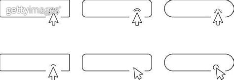 Click Blank Button With Pointer Clicking Mouse Pointer Pictogram