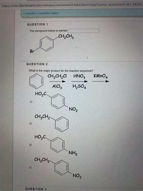 Solved Question 3 What Is The Major Product Or Products