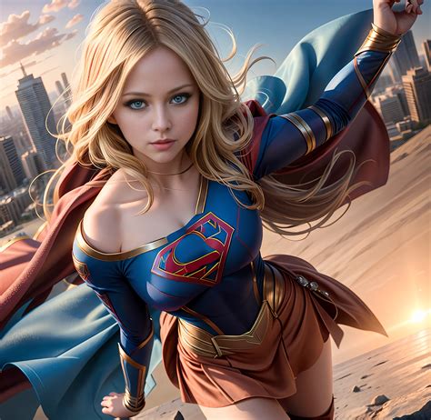 Long Range Photo Of Avril Lavigne As Supergirl Flying Movie Still
