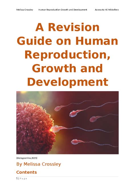 Human Growth And Developement A Revision Guide On Human Reproduction