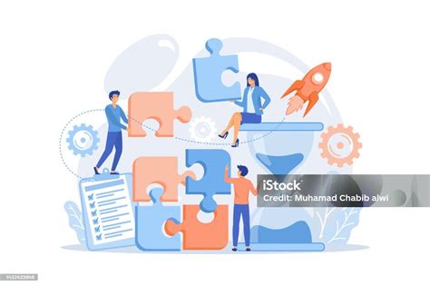 프로젝트 관리 비즈니스 프로세스 및 계획 워크플로 조직 함께 일하는 동료 팀워크 프로젝트 전달 개념 플랫 벡터 현대 일러스트