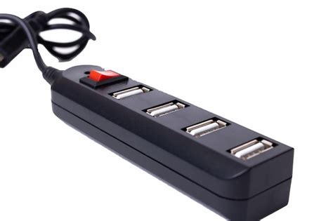 Premium Photo Black USB Hub Isolated On White Background