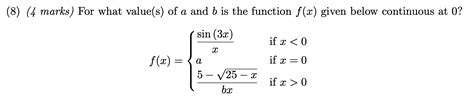 solved 8 4 marks for what value s of a and b is the