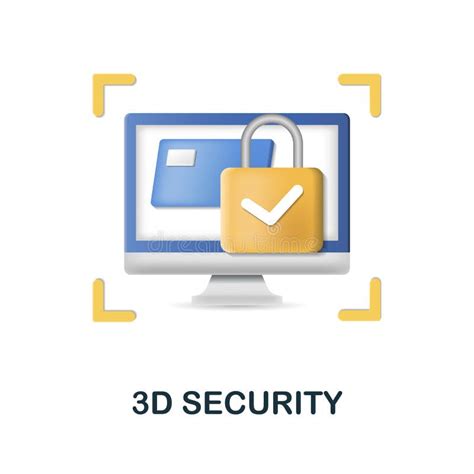 3d Security Icon 3d Illustration From E Commerce Collection Stock Vector Illustration Of