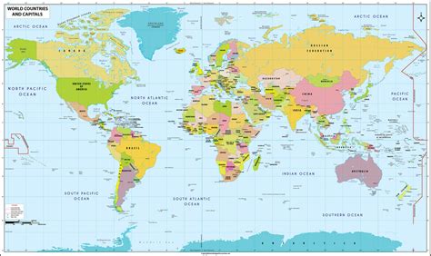 World Map With Continents And Countries Name Labeled World Map With