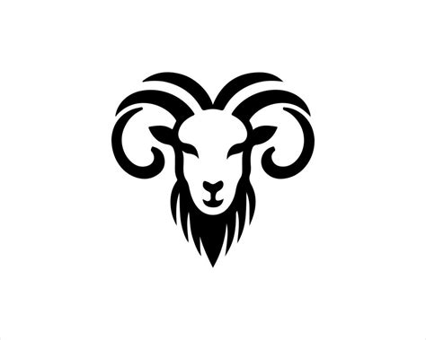 A Black And White Logo Of A Ram Head 52826123 Vector Art At Vecteezy