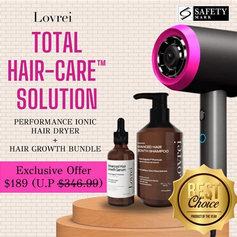 Total Hair Care™ Solution Ionic Hair Dryer Shampoo And Serum Lovrei