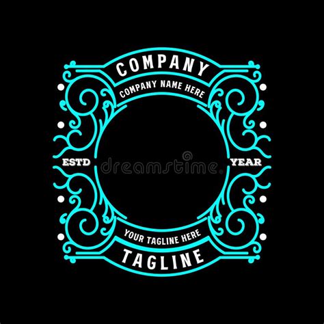 Vintage Retro Blank Square Ornament Border Frame Royal Badge Emblem