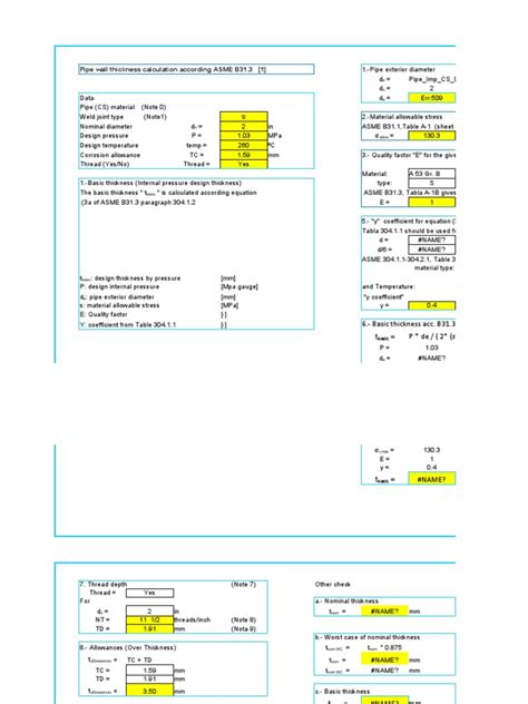 Pipes Wall Thickness Calculation According Asme B31 3 Download Free Pdf Pipe Fluid