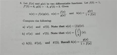 solved 4 let f x and g x be two differentiable functions