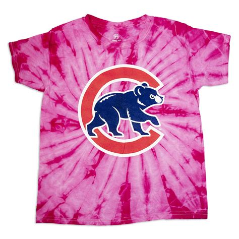 Chicago Cubs Pink Tie Dye Walking Bear T Shirt Wrigleyville Sports