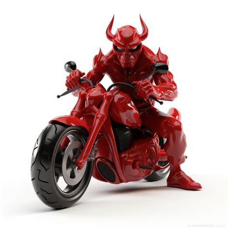 Premium Photo Highly Detailed Red Demon On A Gadgetpunk Motorcycle