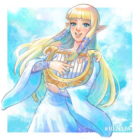 Goddess Hylia The Goddess Hylia Zelda Gold Harp