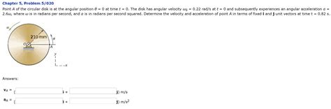 solved chapter 5 problem 5 020 point a of the circular disk is at