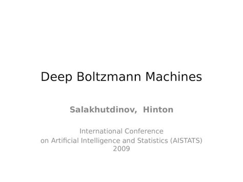 Pptx Deep Boltzmann Machines Dokumentips