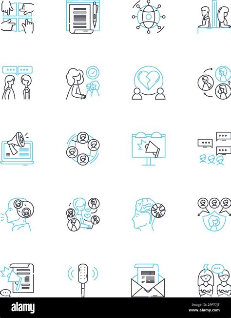 Human Interaction Linear Icons Set Communication Empathy