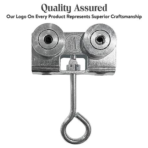 4 Bearing Trolley Assembly Rollers With Eye Loophook Silver Finish