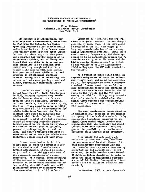 Proposed Procedures And Standards For Measurement Of Vehicular Interference Ieee Journals