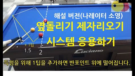 당구실험실 76 옆돌리기제자리돌아오기 시스템 응용 열돌리기잘하기 3쿠션치는법 나레이션 버전 Youtube