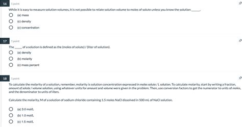 Solved Point Solution Chemistry Is The Chemistry Of Chegg