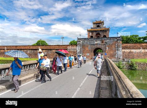 Hue Imperial Citadel Hue City Vietnam July 19 2024 Tourists Visit