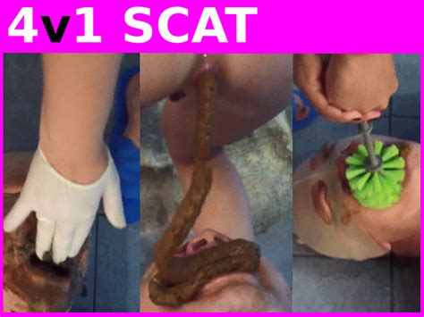 4v1 Scat Femdom Brush Force Toilet Slave To Eat Shit 日本語で