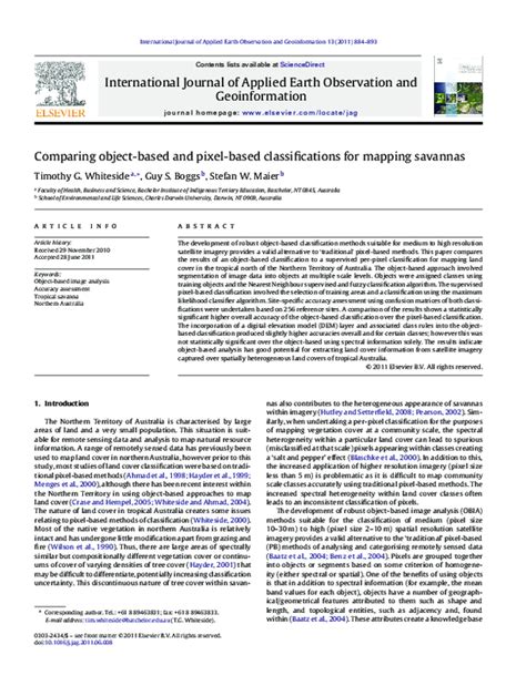 Pdf Comparing Object Based And Pixel Based Classifications For