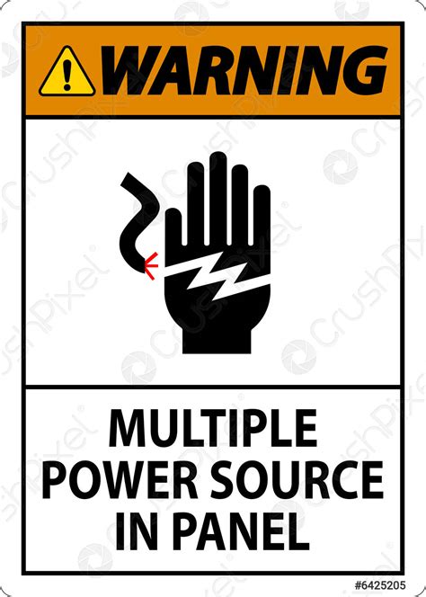 Warning Sign Multiple Power Source In Panel Stock Vector 6425205 Crushpixel