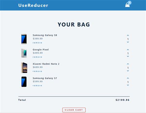 cart with usereducer in react j s behance