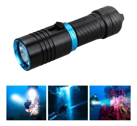 Lampara De Buceo Linterna Sumergible Buceo Profesional 100m Linterna Negro Luz Blanco