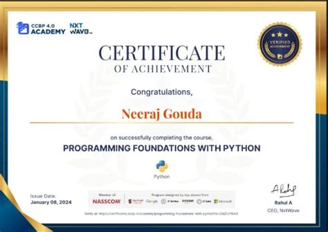 Neeraj Gouda On Linkedin Hello Connections 📢im Happy To Share That Ive Obtained A New