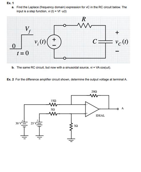 solved ex 1 a find the laplace frequency domain