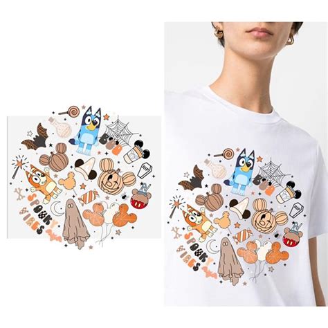 Htv Ready To Press Transfer Bluey Halloween Iron On Heat Transfer Size