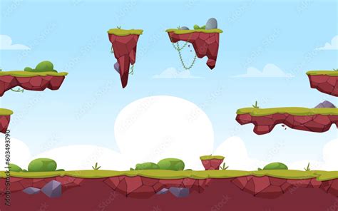 game background horizontal seamless template for 2d platforming video
