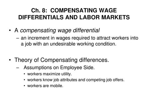 Ppt Ch 8 Compensating Wage Differentials And Labor Markets